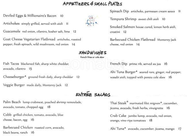 Menu at BrickTop's restaurant, Charlotte, Morrison Blvd #1B