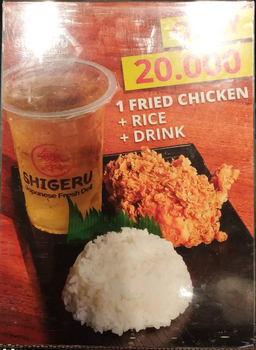 Menu at Shigeru restaurant, South Tangerang, Living World 2nd Floor