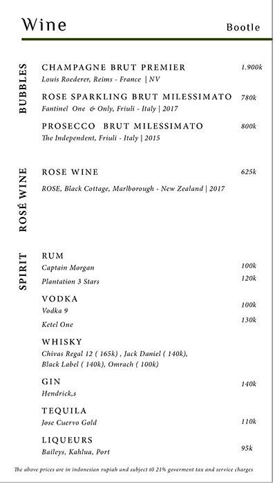 Menu at Ashoka Restaurant, Gianyar