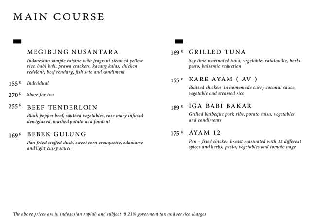 Menu at Ashoka Restaurant, Gianyar
