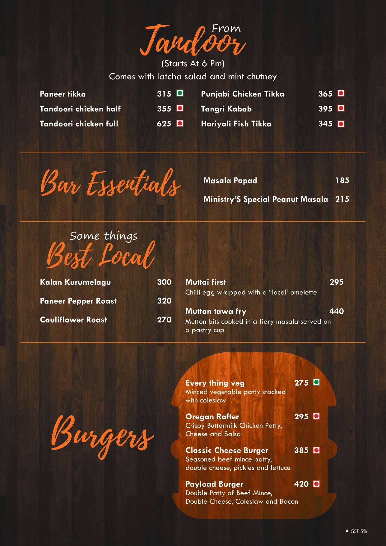 Menu at Ministry of Drinks (MOD) Chennai Pub Restobar Nightclub, Chennai