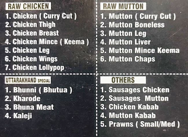 Menu of The Meat Shop, Indirapuram, Ghaziabad