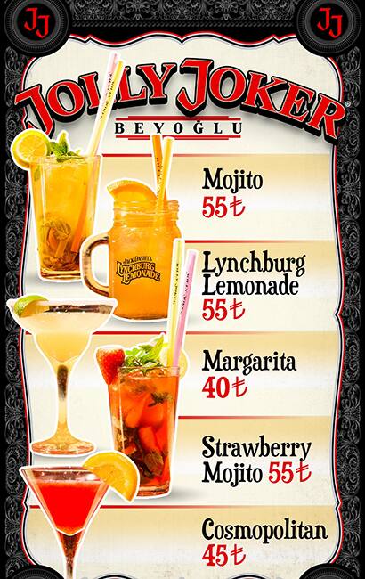 Carta de Jolly Joker, Estambul, Istiklal Cad. Balo Sok. No:22