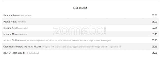 Menu at Dolce Gusto restaurant, Birmingham
