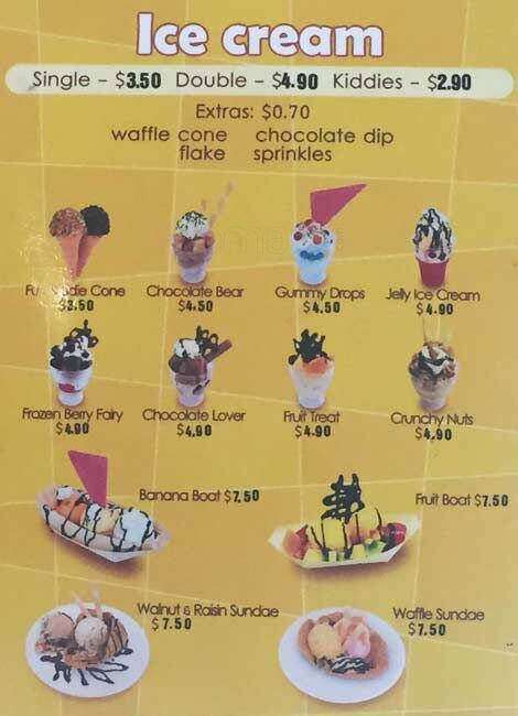 Menu at Crazy Ice Cream desserts, Wellington