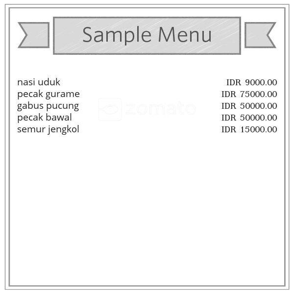 Menu at Nasi Uduk Betawi Tenda Biru, Jakarta, Jl. Joglo Raya No. 8