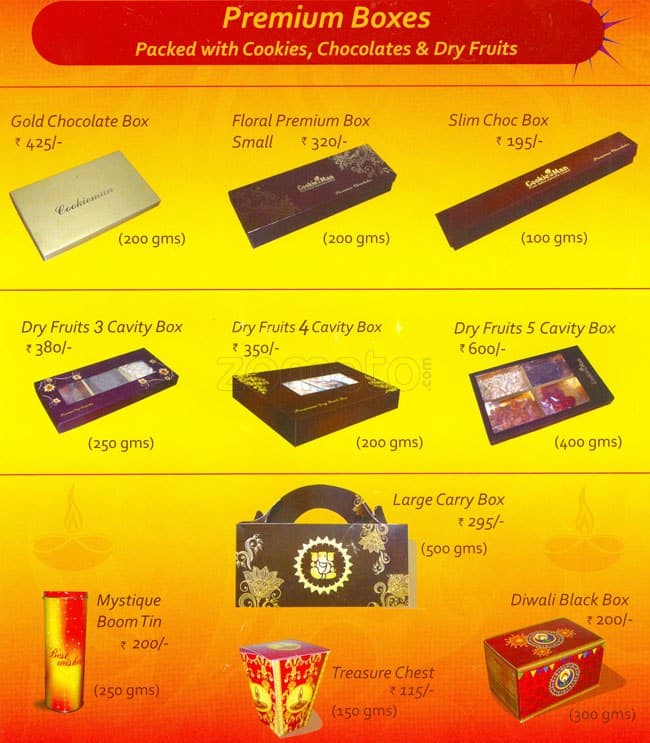 Menu of Cookie Man, Gachibowli, Hyderabad