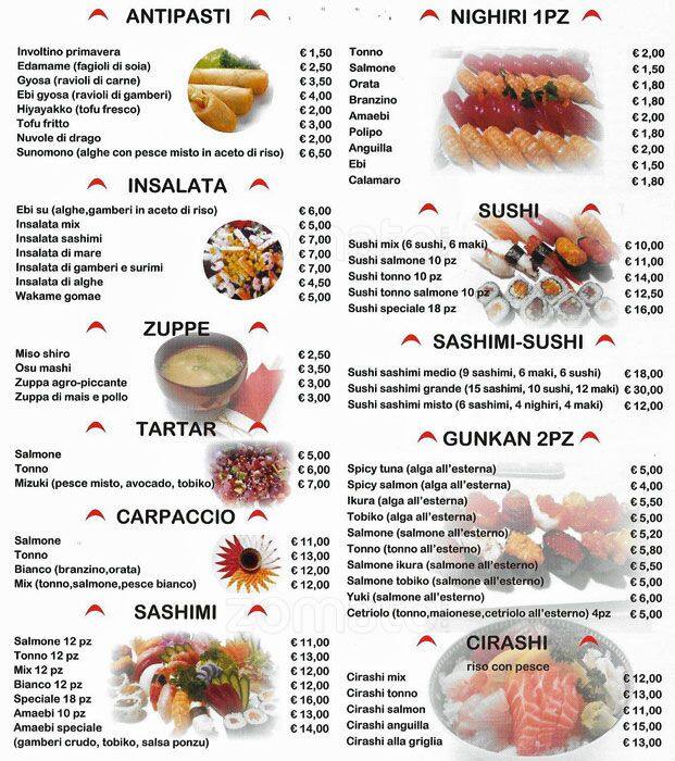 Menu da Mizuki Sushi Milano ristorante, Milano