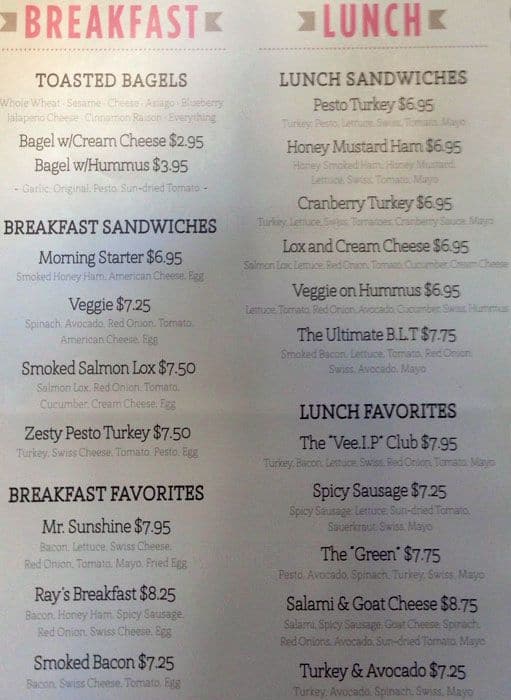 Menu at Hannah Coffee desserts, San Jose