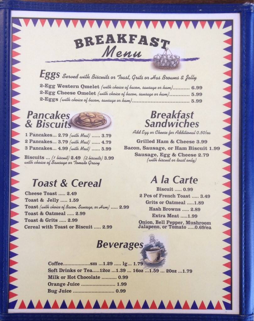 Menu at Fifty One Diner restaurant, Wesson