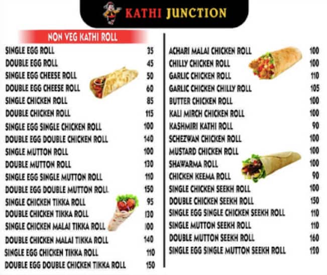 Menu at Kathi Junction Restaurant, Neemrana