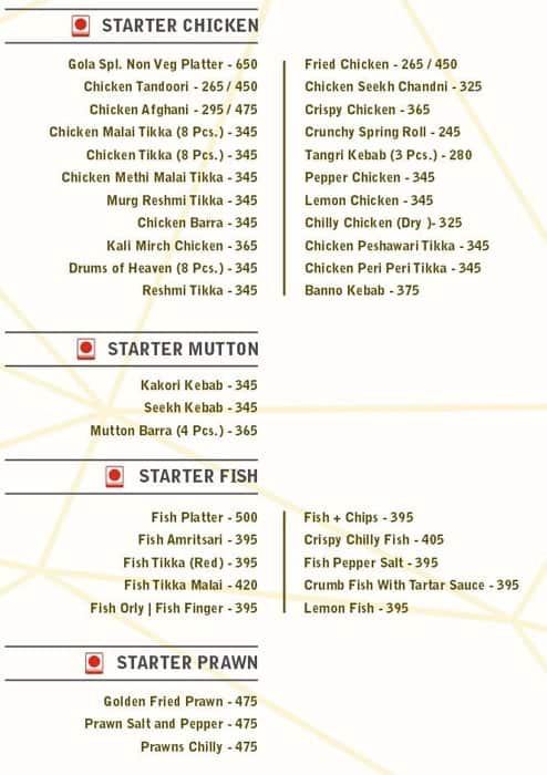Menu at Gola Sizzlers Rdc, Ghaziabad