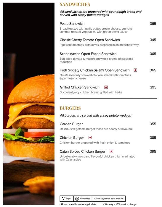 Menu at Villa 77, Chennai