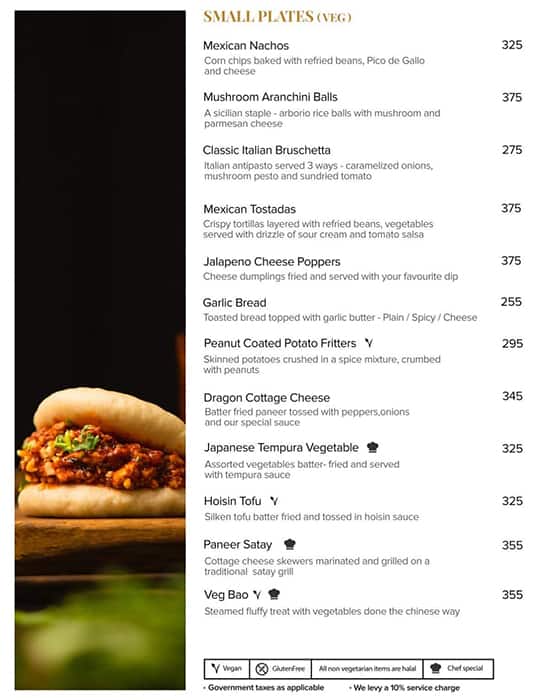 Menu at Villa 77, Chennai