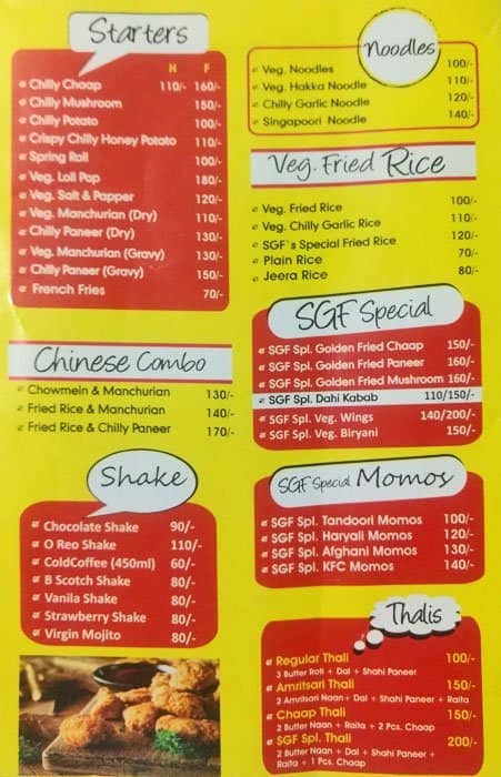 SGF - Spice Grill Flame Menu, Menu for SGF - Spice Grill Flame, Ashok ...
