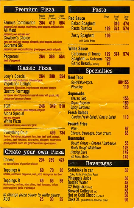 Magoo's Pizza Menu, Menu for Magoo's Pizza, Libis, Quezon City - Zomato ...