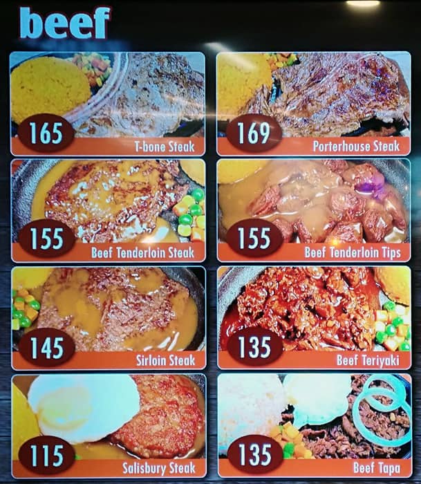 Menu at Mesa Steak Sizzlers steakhouse, Quezon City