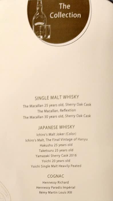 Menu at Okada Manila, Parañaque