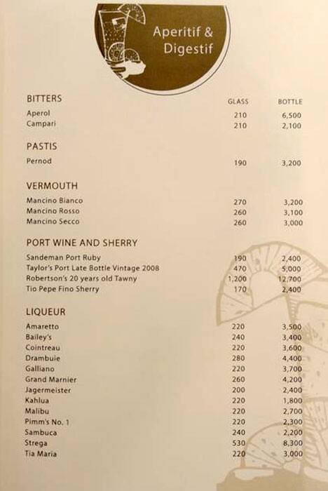 Menu at Okada Manila, Parañaque