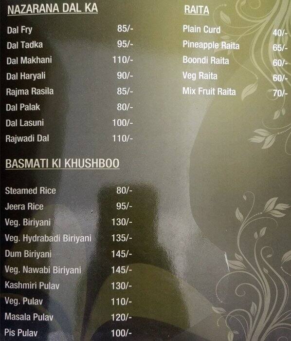 Menu at Platinum Restaurant, Ahmedabad