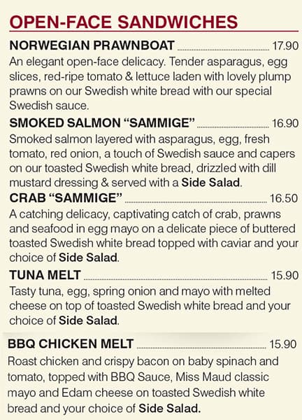 Menu at Miss Maud West Perth cafe, West Perth, Hay St