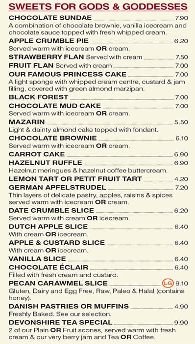 Menu at Miss Maud Pastry Shop 97 Murray St restaurant, Perth