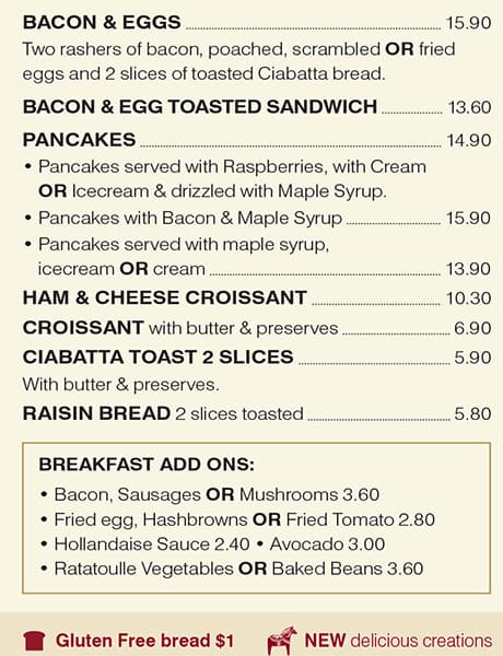 Menu at Miss Maud Pastry Shop 97 Murray St restaurant, Perth