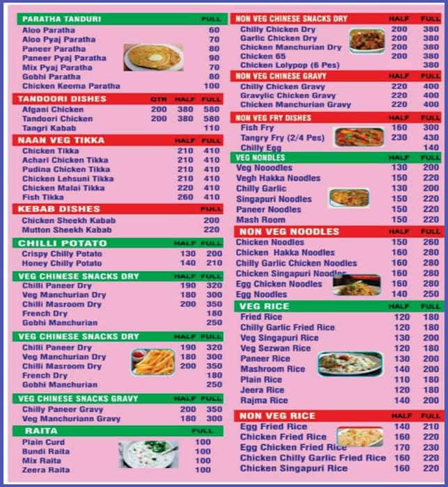 Menu of Chachi Foods, Sector 71, Noida