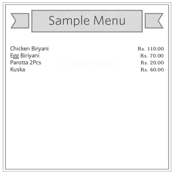 Menu of Bismillah Parotta Stall(Parotta Bai Kadai), Porur, Chennai