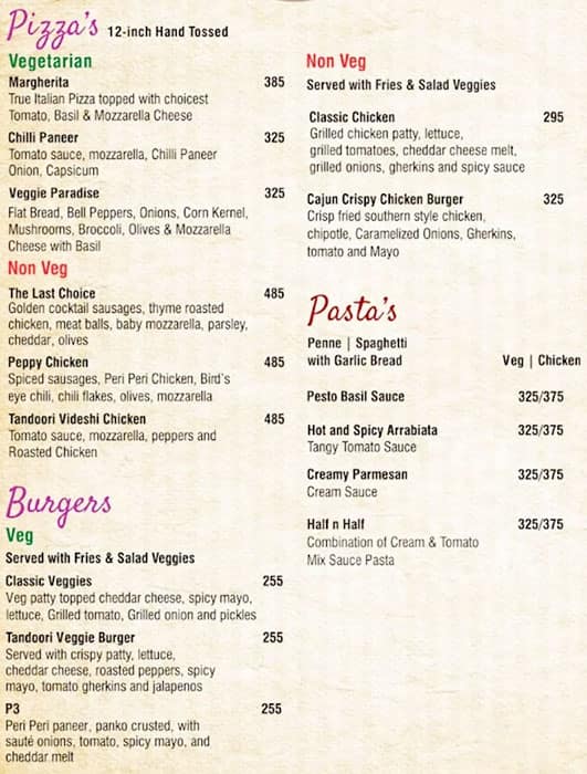 Menu at White Oak Restaurant, New Delhi