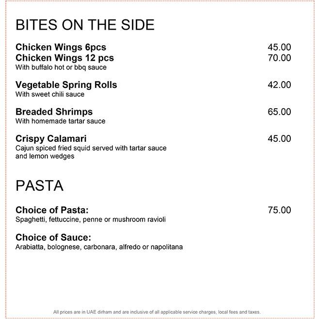 Menu at Al Manzil Club - Al Raha Beach Hotel, Abu Dhabi