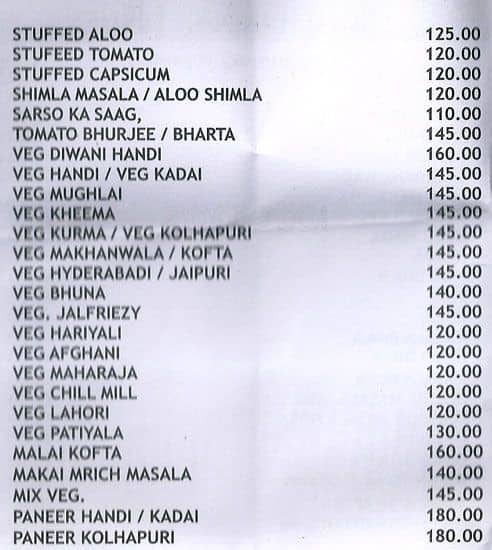 Menu at Sai Sagar, Pune, Shop 156