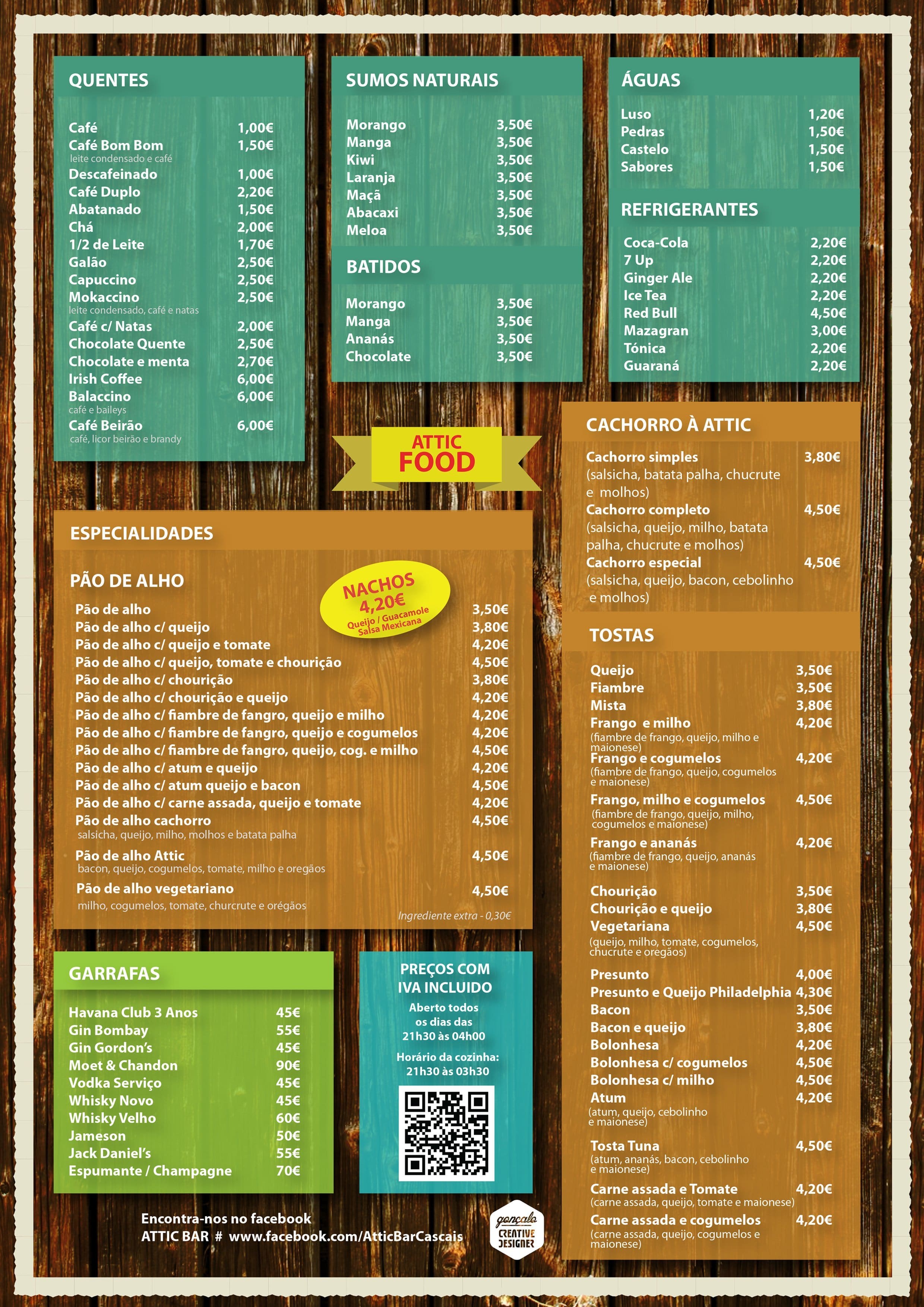 Attic Bar Menu, Menu de Attic Bar, Cascais Centro, Lisboa - Zomato Portugal