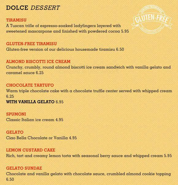 Menu at Pastini restaurant, Tigard, SW Bridgeport Rd B-105