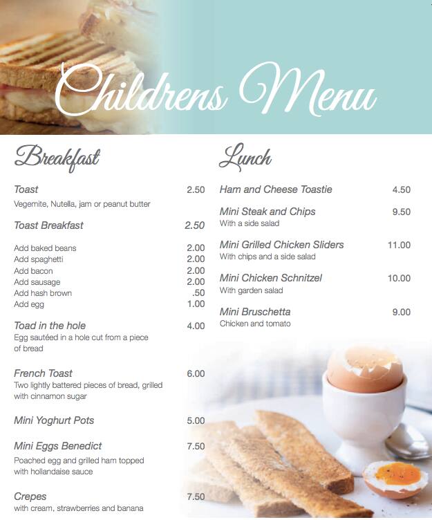Menu at Tree of Life Cafe, Mandurah