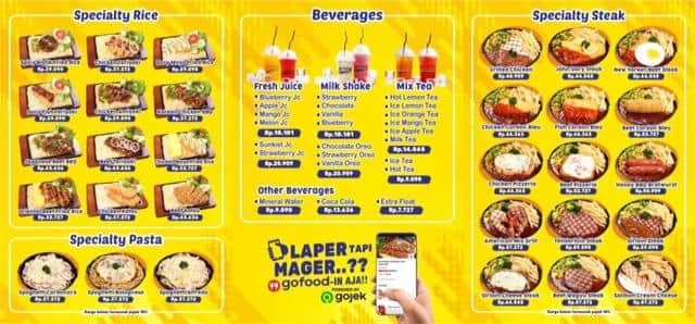 Menu at Justus Burger & Steak restaurant, Bandung, Festival CityLink