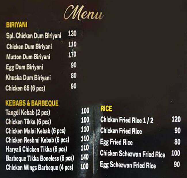 Menu at Kebab Corner, Chennai, Old 42