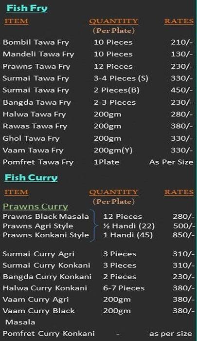 Menu of Fish JT, Kalyan, Thane