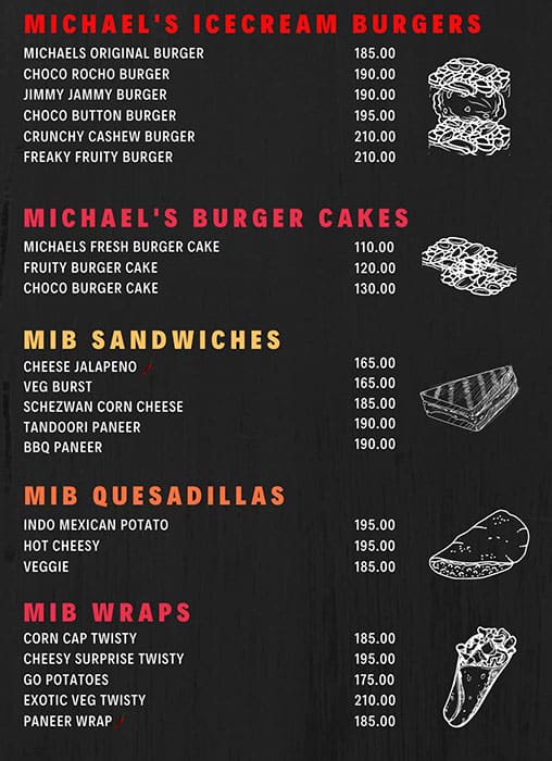 Menu of White Noise Cafe, Gachibowli, Hyderabad
