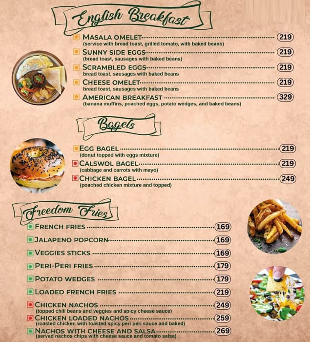 Menu at The Tree Stories Café and Restaurant, Hyderabad