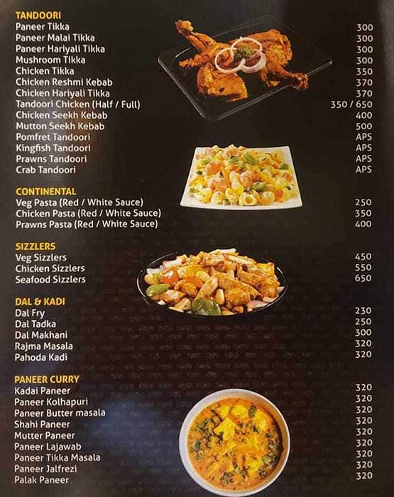 Menu of Masala Mazic, Anjuna, Goa