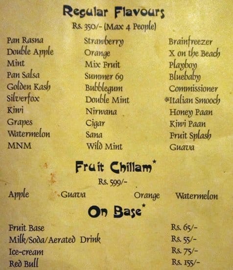 Menu at Mist Lounge, Greater Noida