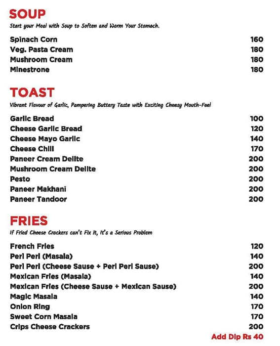 Menu of Highness, Kalyan, Thane