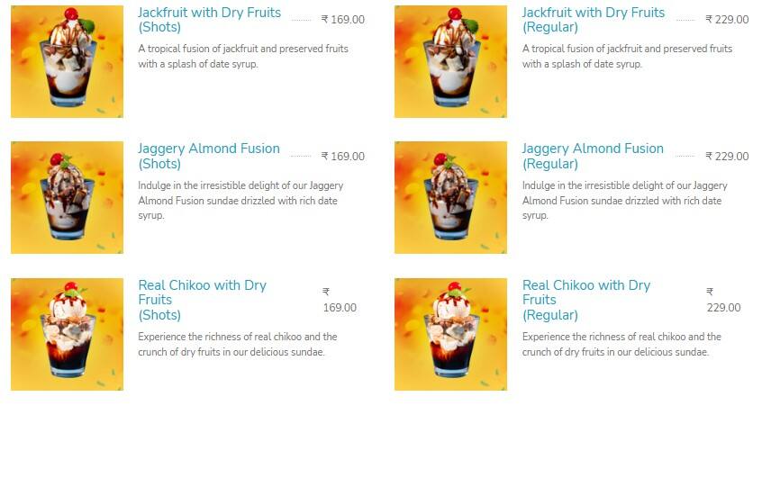 Menu of Polar Bear, Kanakapura Road, Bangalore