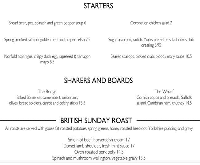 Menu at Chelsea Ram pub & bar, London, Chelsea 32 Burnaby Street
