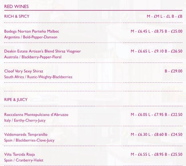 Menu at Chelsea Ram pub & bar, London, Chelsea 32 Burnaby Street