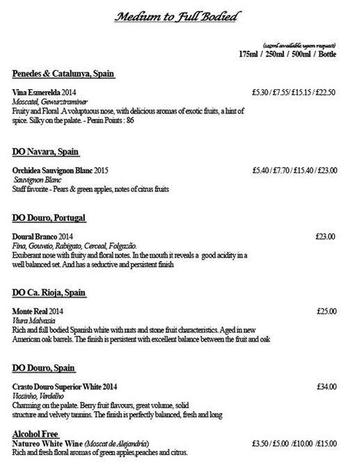 Menu at The Port House pub & bar, London