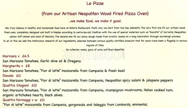 Menu at Biagio Chez Victor restaurant, London