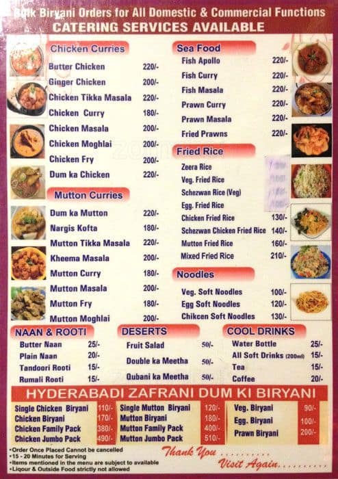 Menu at Hotel Cosmopolitan (Take Away), Hyderabad