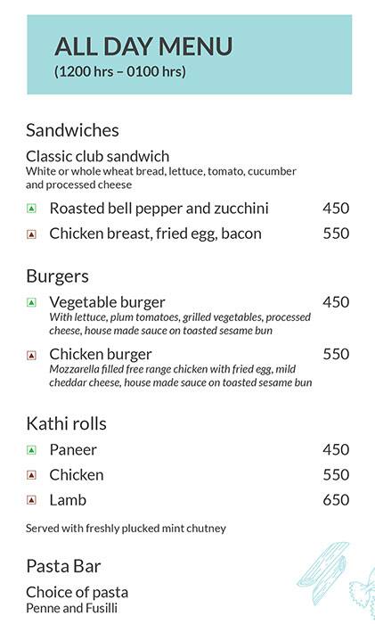 Menu at Latitude - Vivanta Goa, Dona Paula